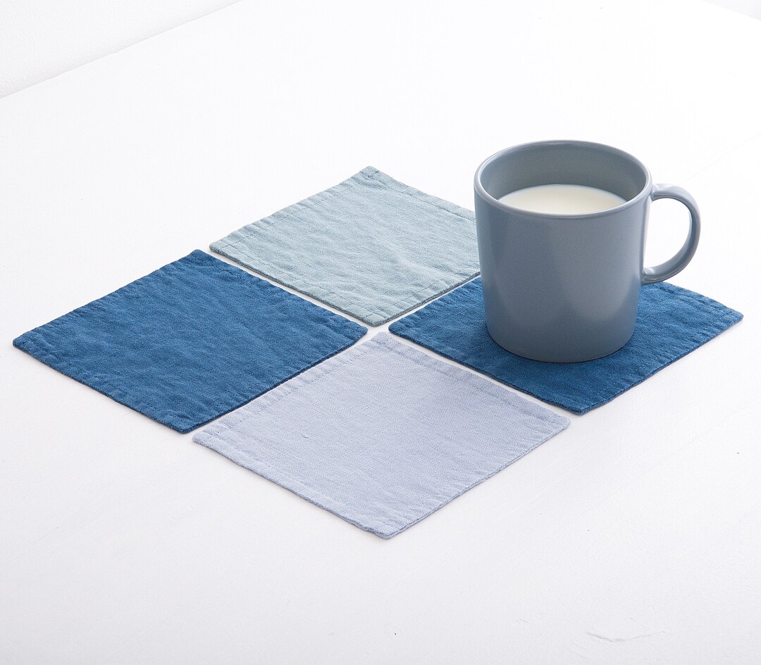 Linen Coaster Linen Wedding Coasters Stone Washed Linen - Etsy