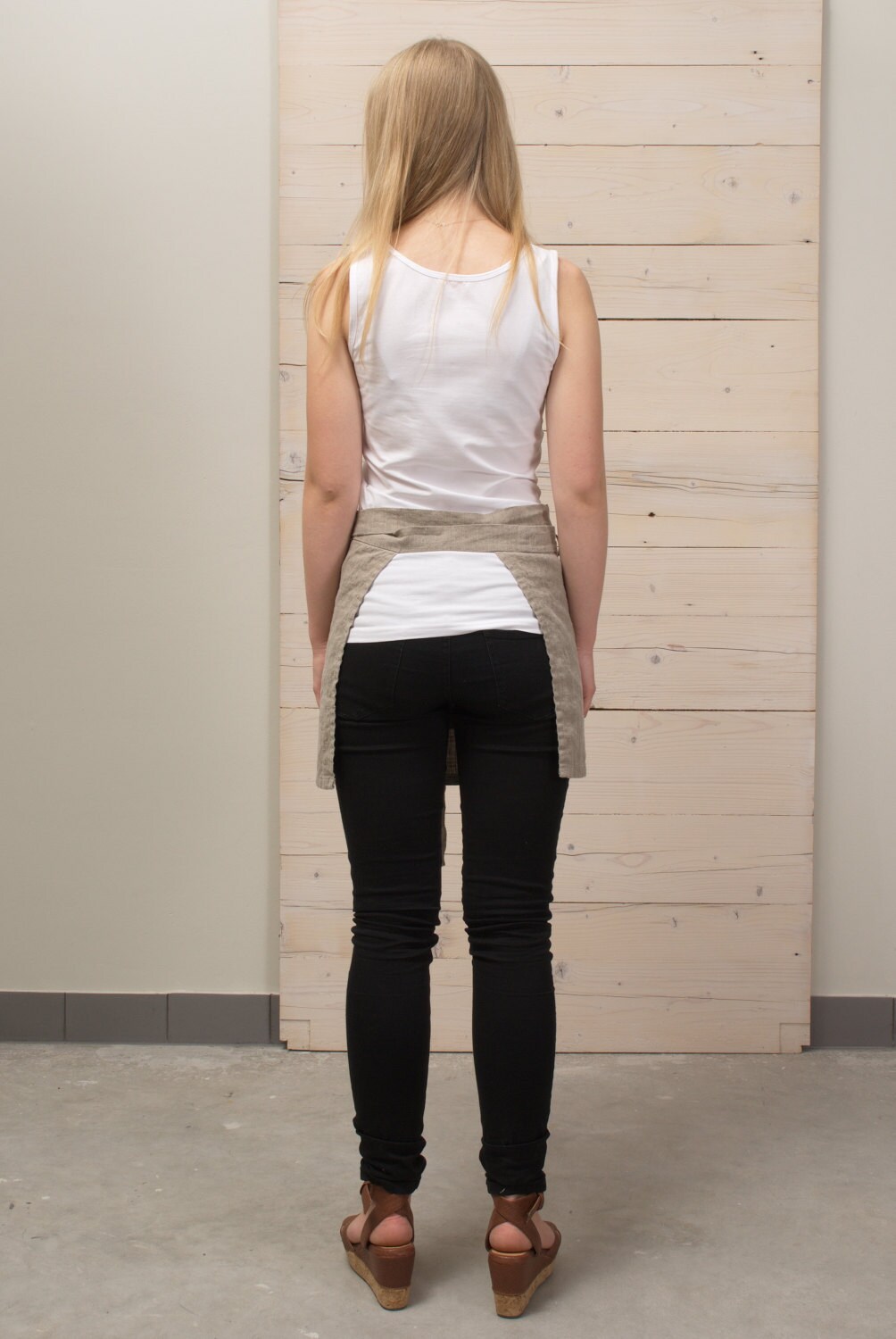 Linen Short Apron Linen Cafe Apron Linen Half Apron Custom | Etsy