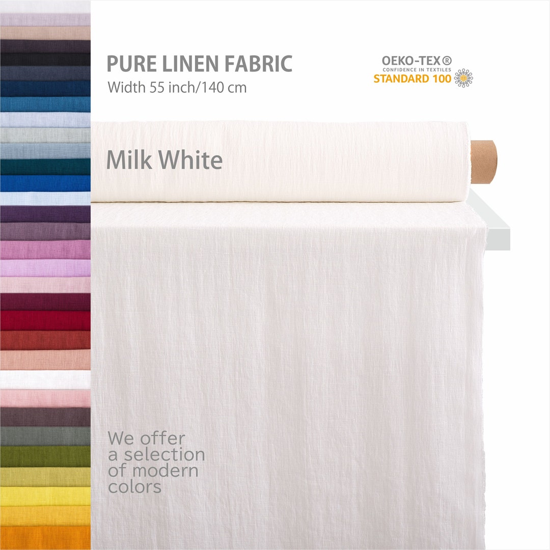 Organic Flax Fabric, Pure Linen Fabric by the Yard, Premium European ...