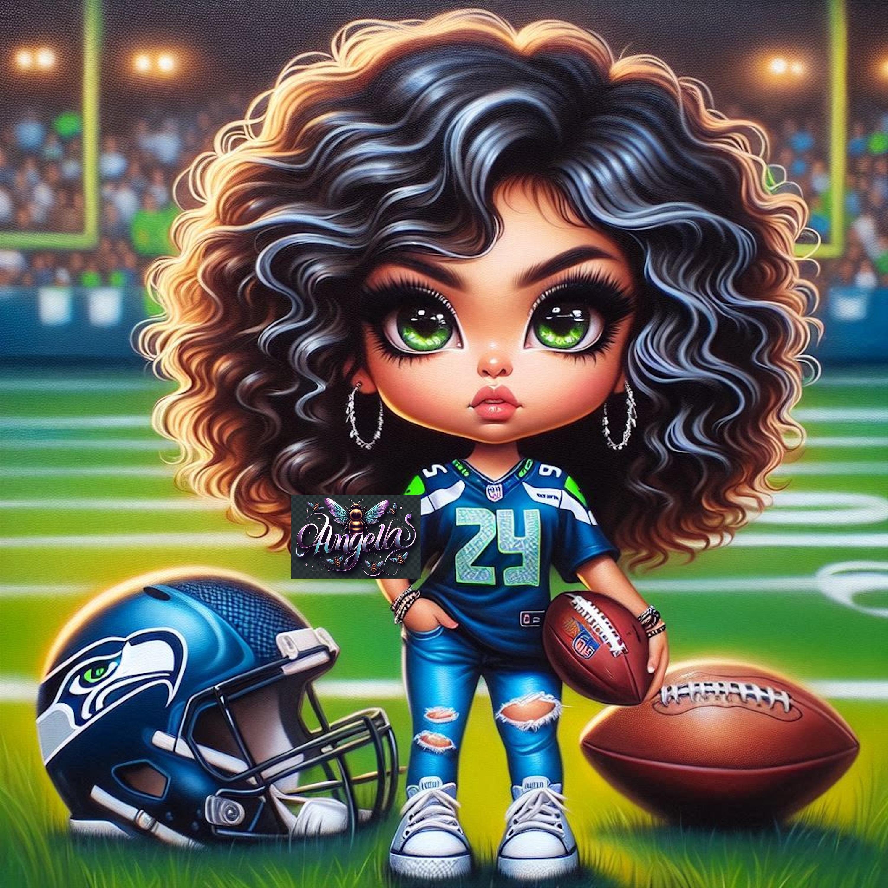 High Resolution Digital Download, 4 NFL Chibi Girls, Seahawks - Etsy
