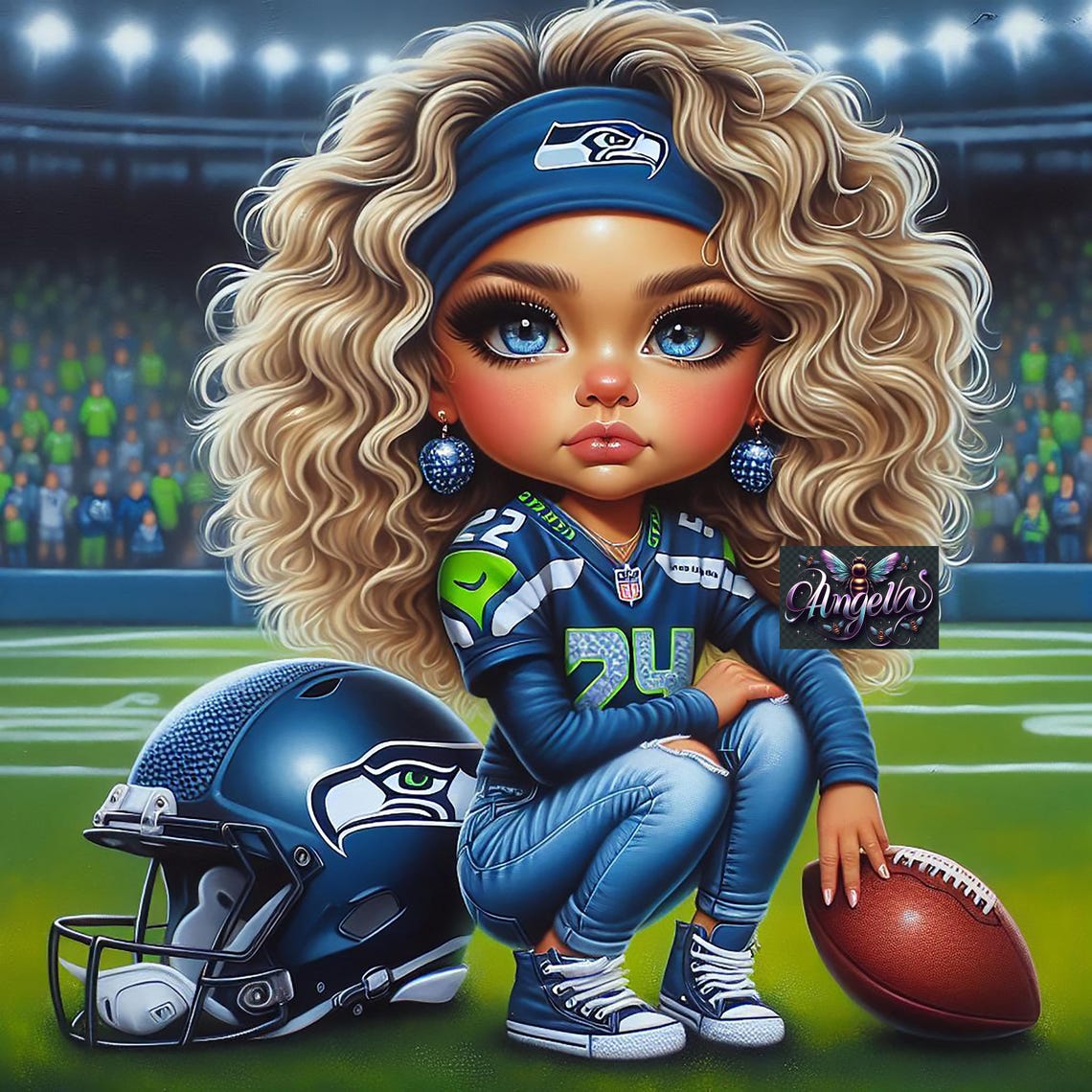 High Resolution Digital Download, 5 NFL Chibi Girls, Seahawks - Etsy