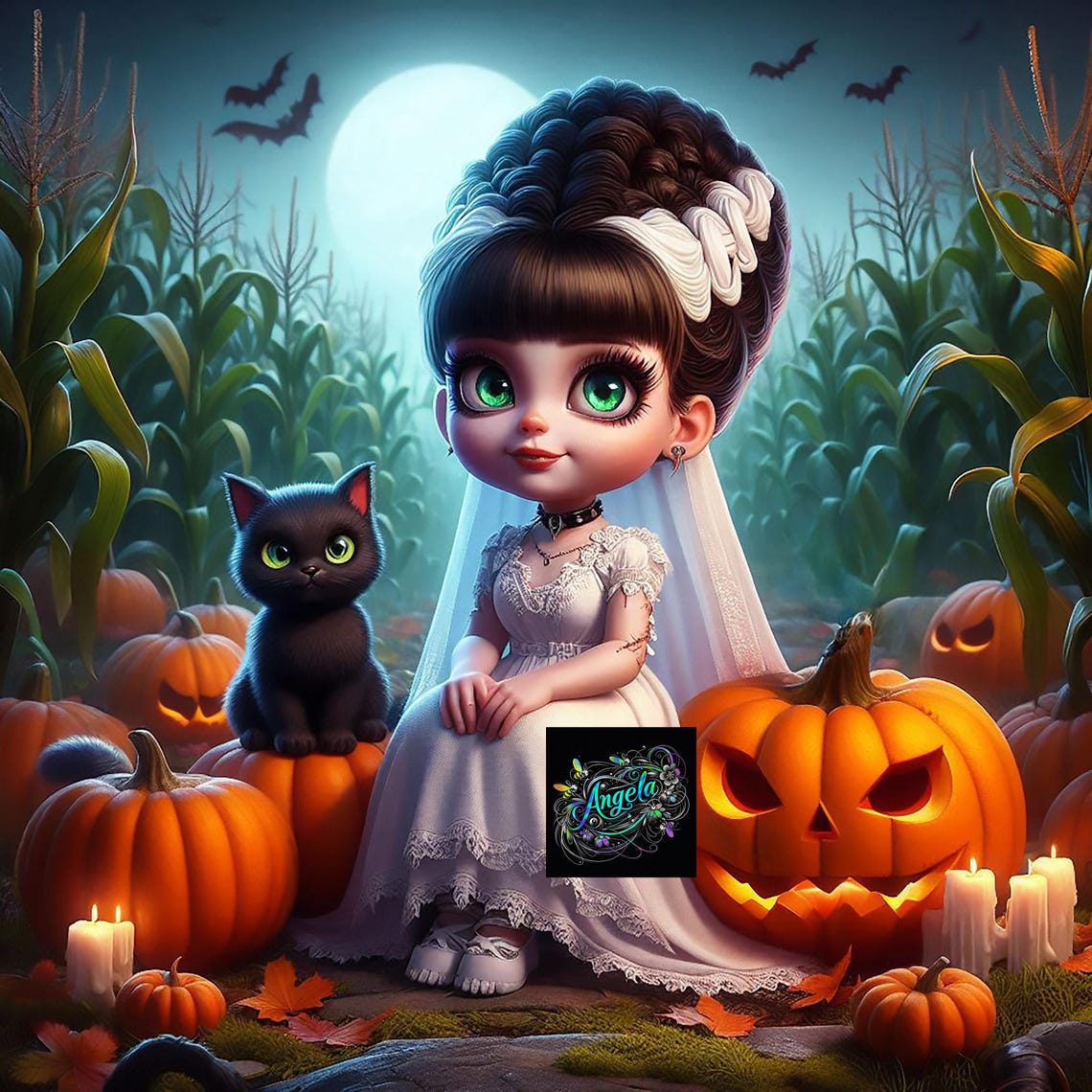 High Resolution Digital Download, Halloween Bride of Frankenstein, 4 ...