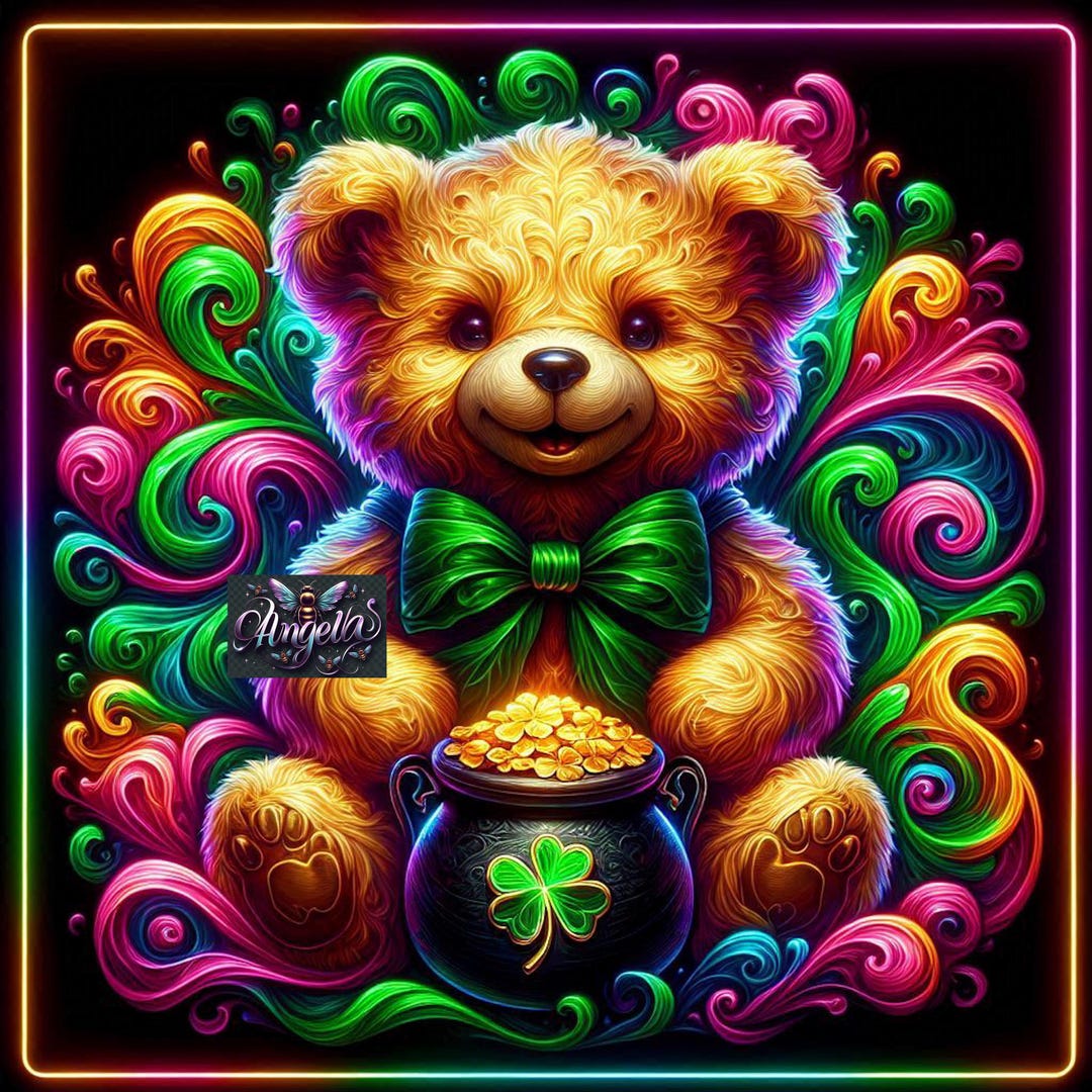 High Resolution Digital Download, Colorful St Patricks Day Bears, 5 ...