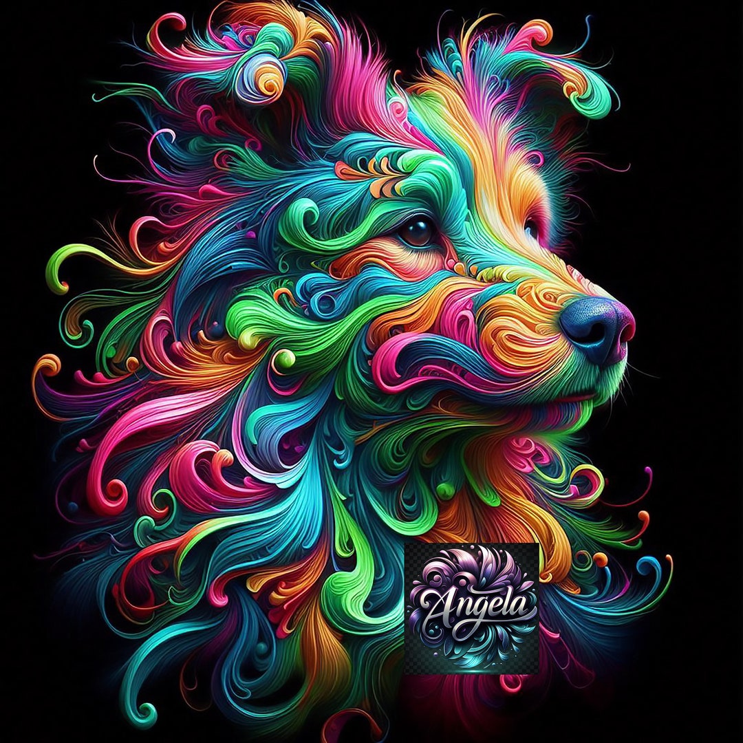 High Resolution Digital Download, Colorful Dog - Etsy