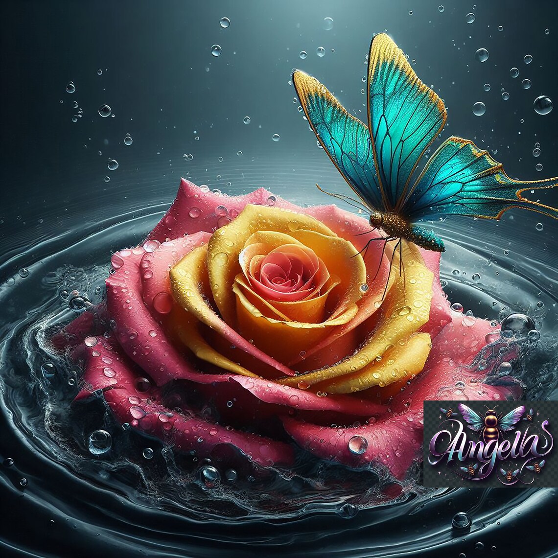 High Resolution Digital Download, Trippy Colorful Rose - Etsy