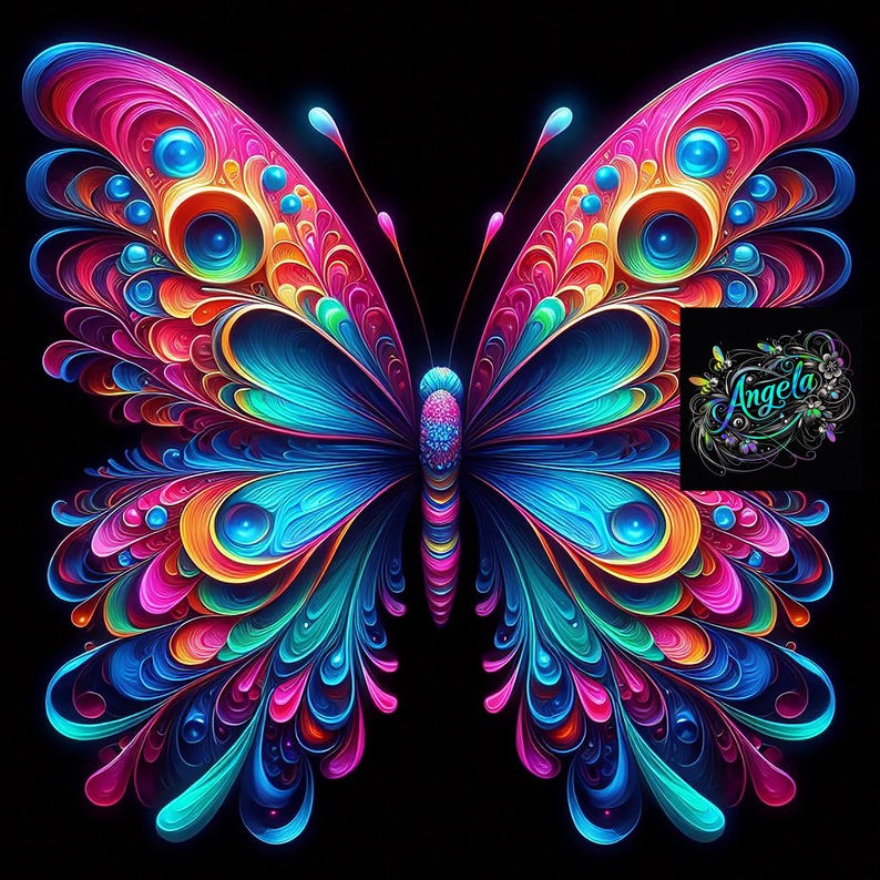 High Resolution Digital Download, Unique Colorful Butterfly, 5 PNG - Etsy