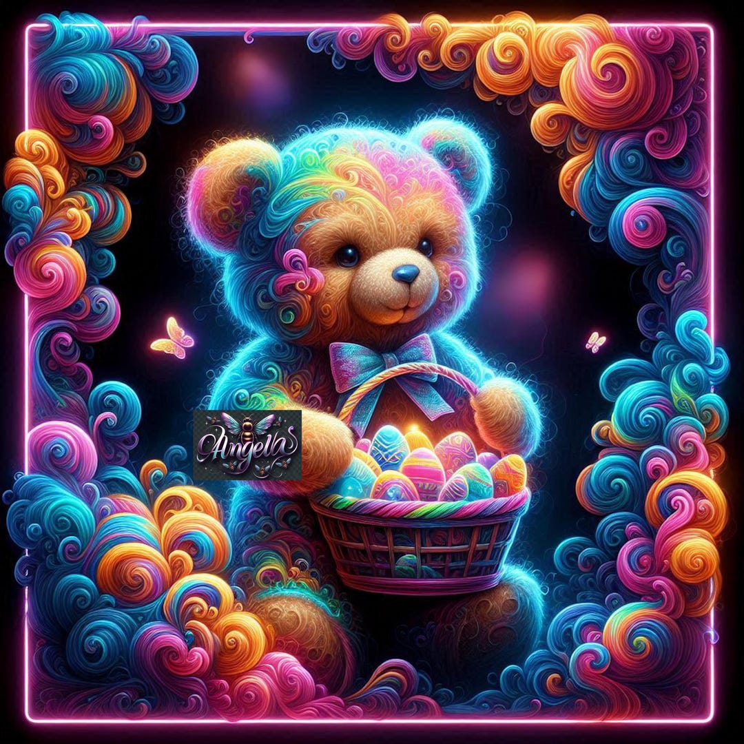 High Resolution Digital Download, Colorful Easter Bears, 5 Images - Etsy