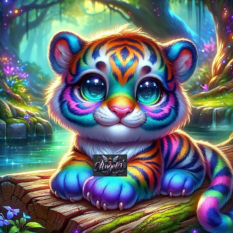 High Resolution Digital Download, Colorful Chibi Tiger, 3 Images - Etsy