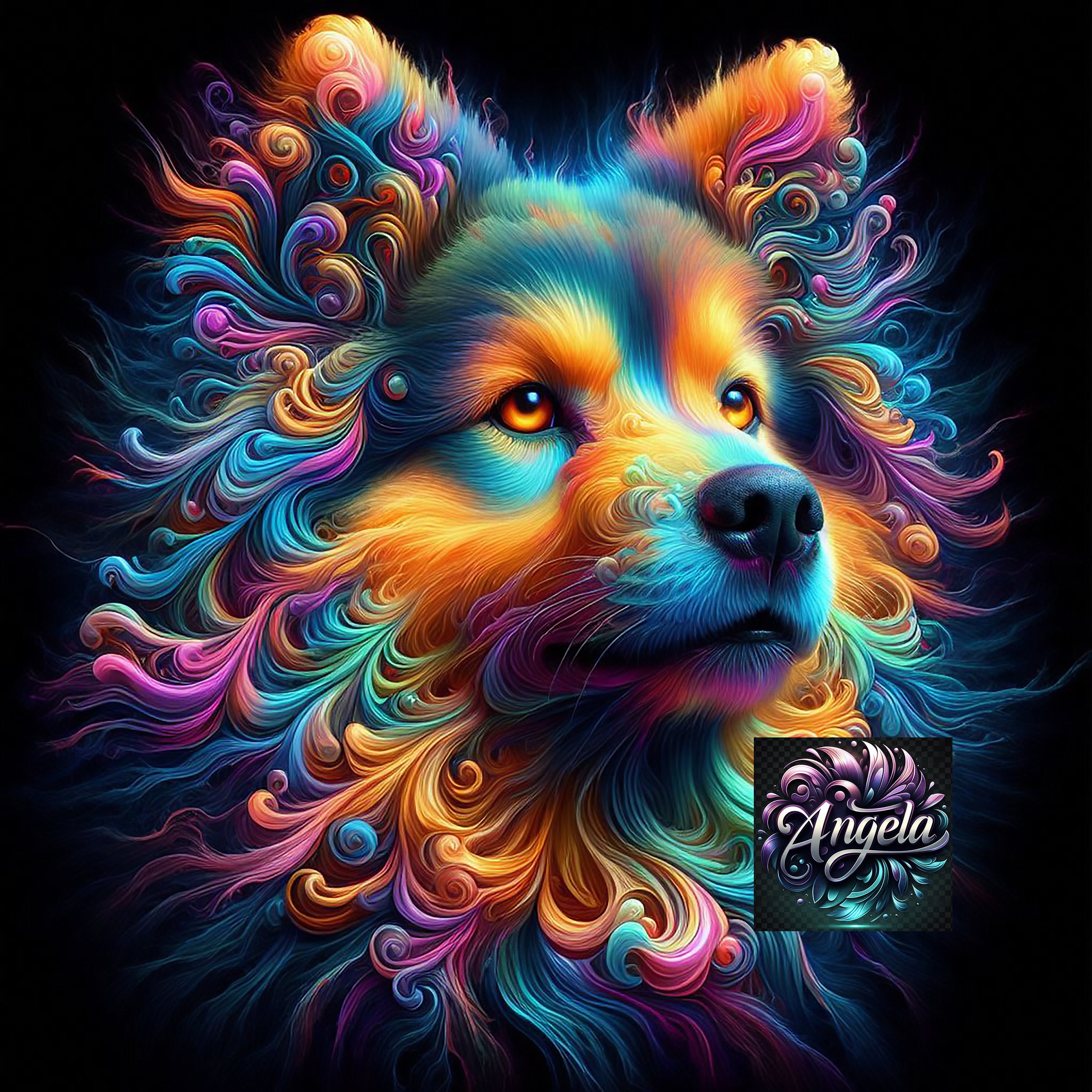 High Resolution Digital Download, Colorful Dog - Etsy