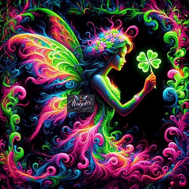 High Resolution Digital Download, Colorful Lucky Fairies, 5 Images - Etsy