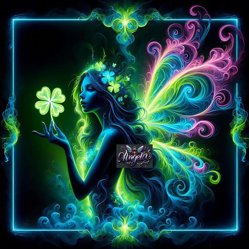 High Resolution Digital Download, Colorful Lucky Fairies, 5 Images - Etsy