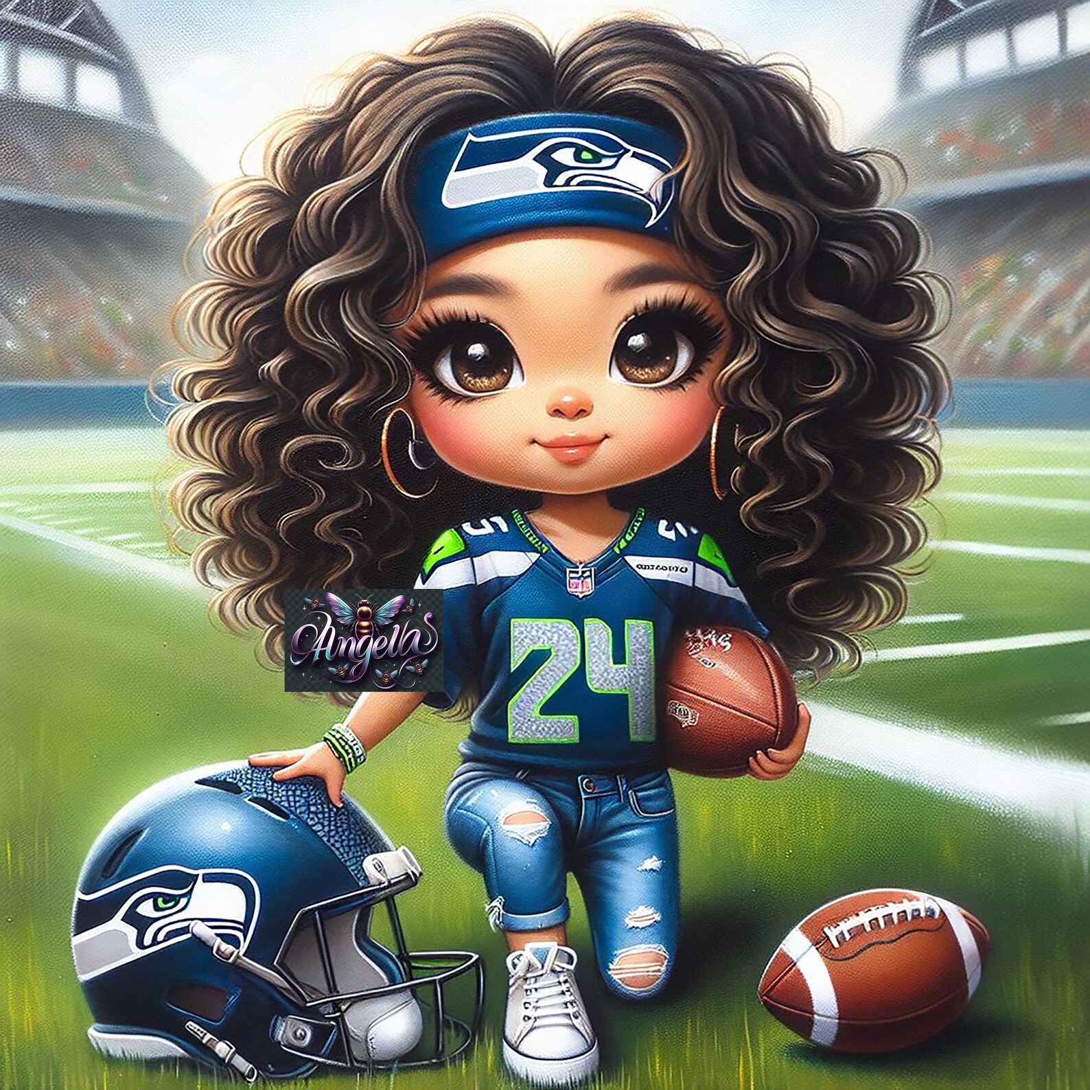 High Resolution Digital Download, NFL Chibi Girls, Seahawks - Etsy