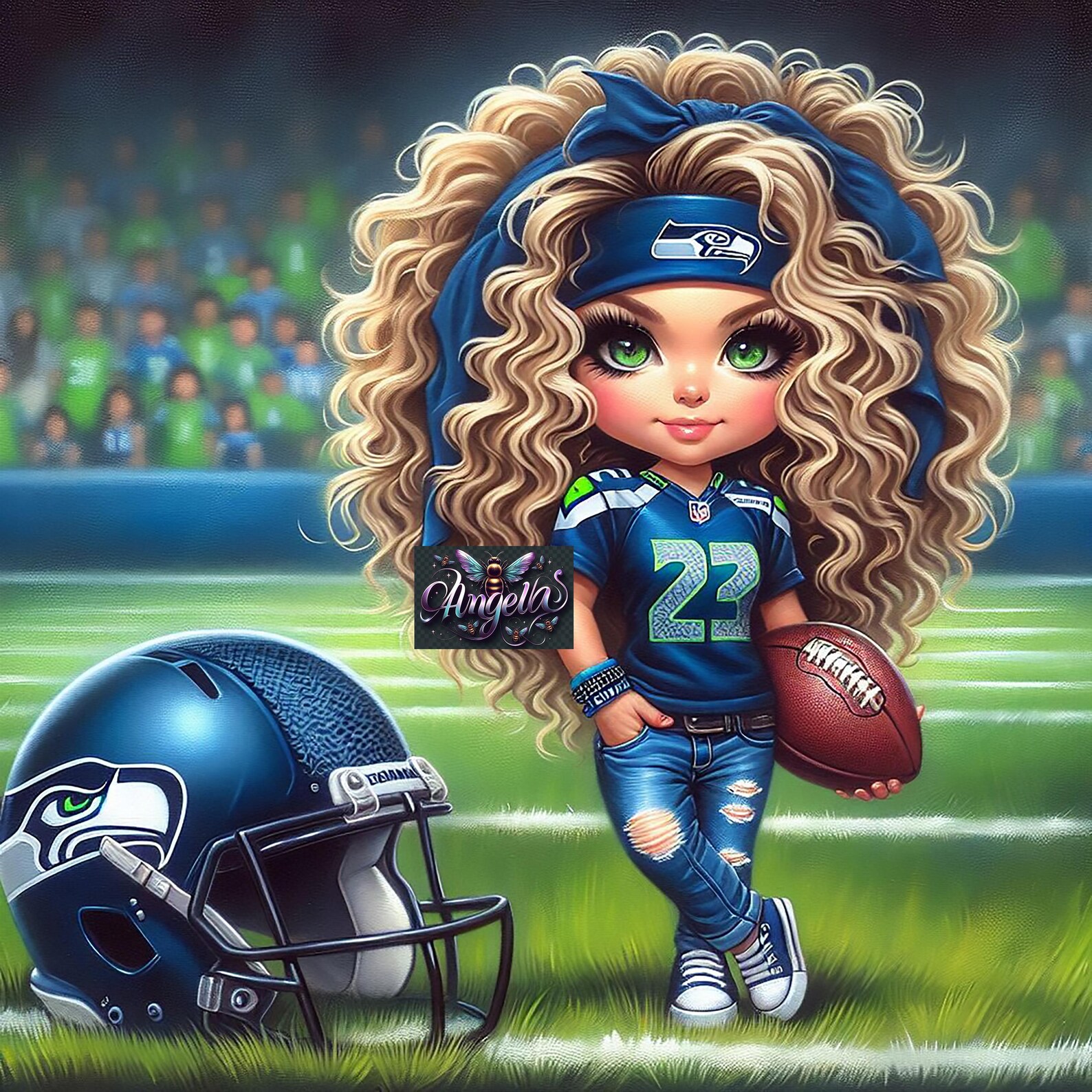 High Resolution Digital Download, 5 NFL Chibi Girls, Seahawks - Etsy