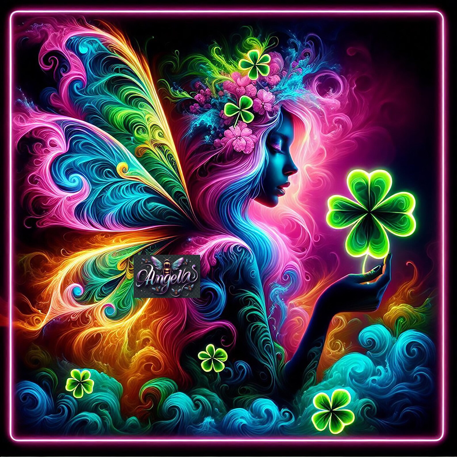 High Resolution Digital Download, Colorful Lucky Fairies, 5 Images - Etsy