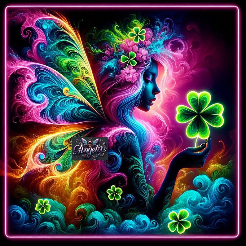 High Resolution Digital Download, Colorful Lucky Fairies, 5 Images - Etsy