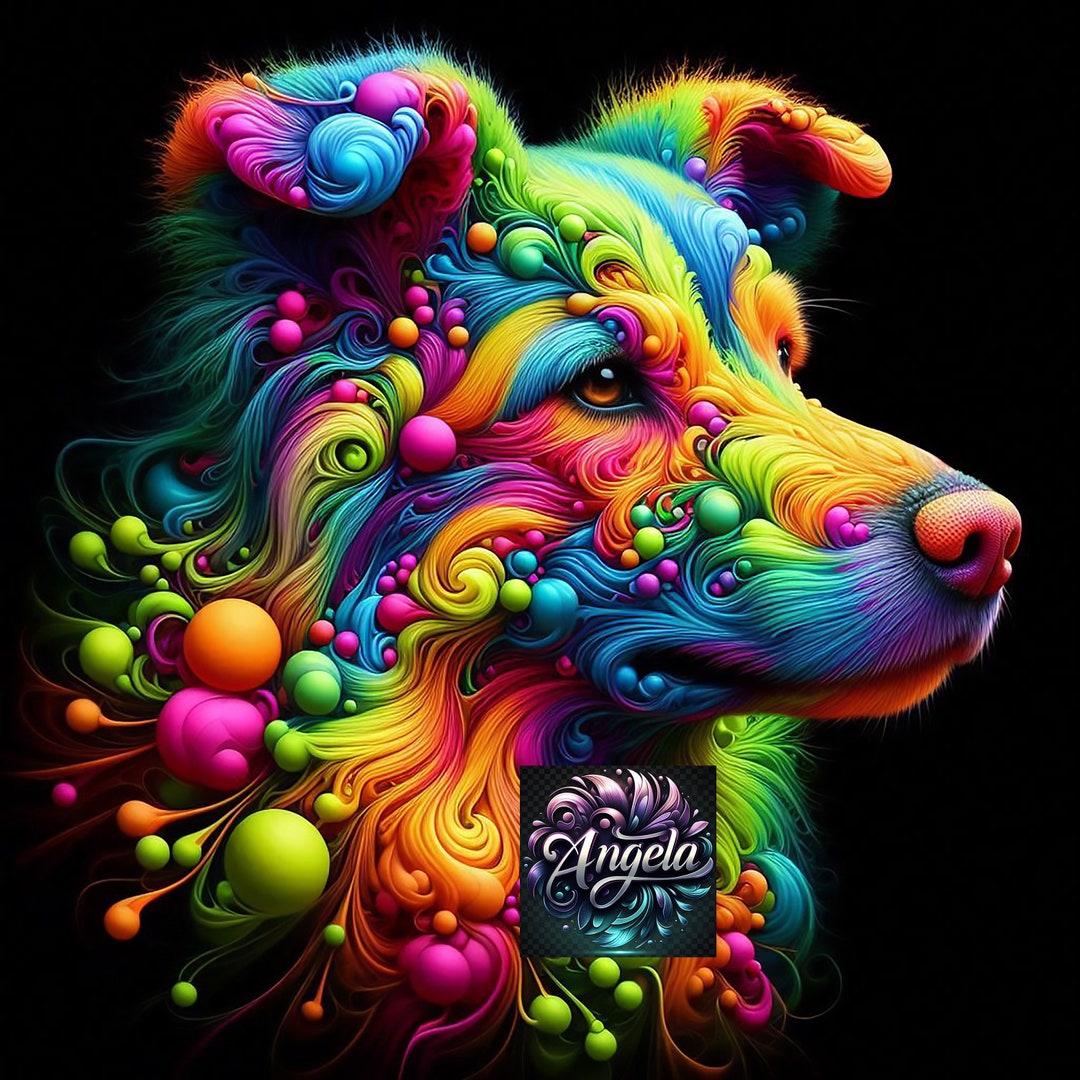 High Resolution Digital Download, Colorful Dog - Etsy