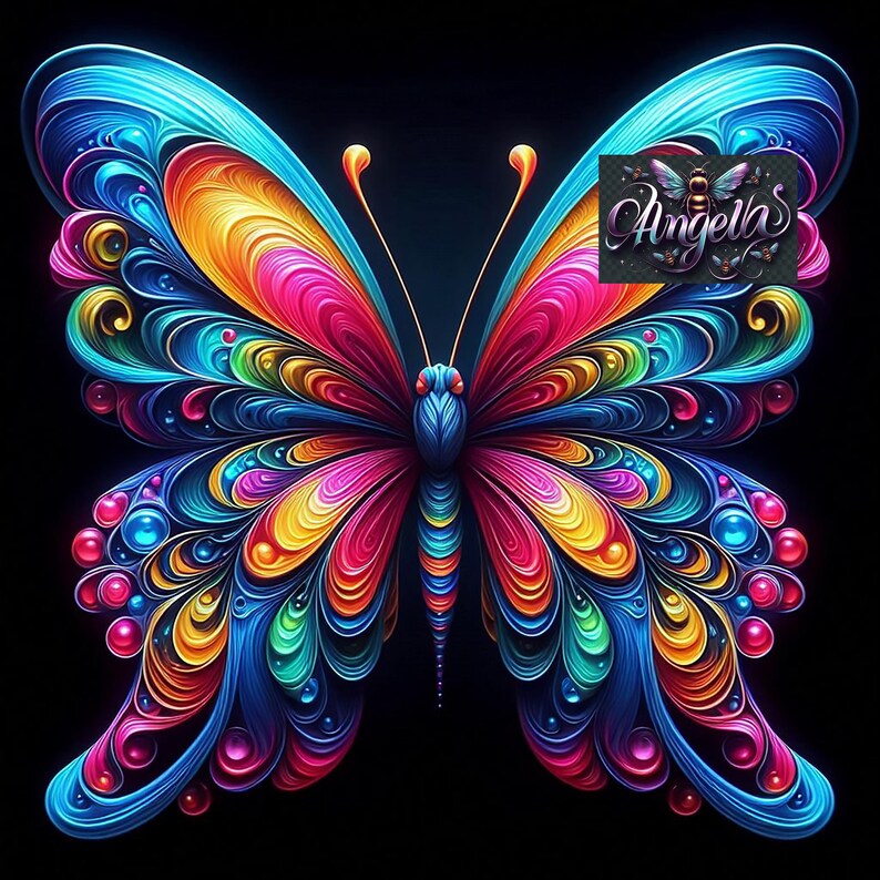 High Resolution Digital Download, Unique Colorful Butterfly, 5 PNG - Etsy