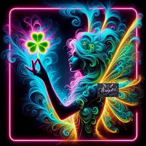 High Resolution Digital Download, Colorful Lucky Fairies, 5 Images - Etsy