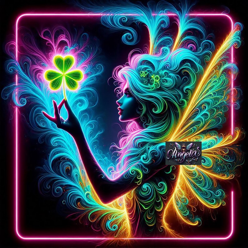 High Resolution Digital Download, Colorful Lucky Fairies, 5 Images - Etsy