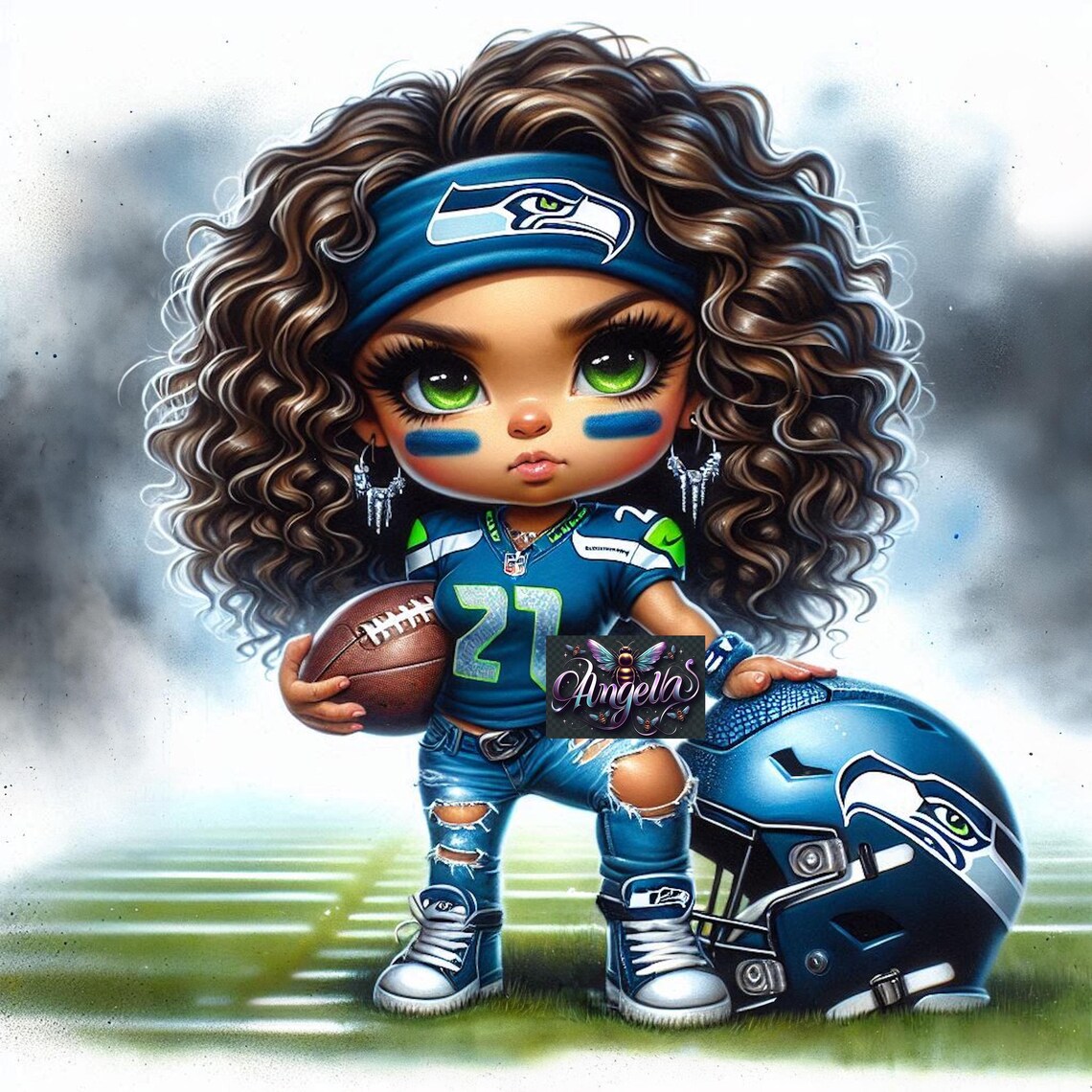 High Resolution Digital Download, 4 NFL Chibi Girls, Seahawks - Etsy