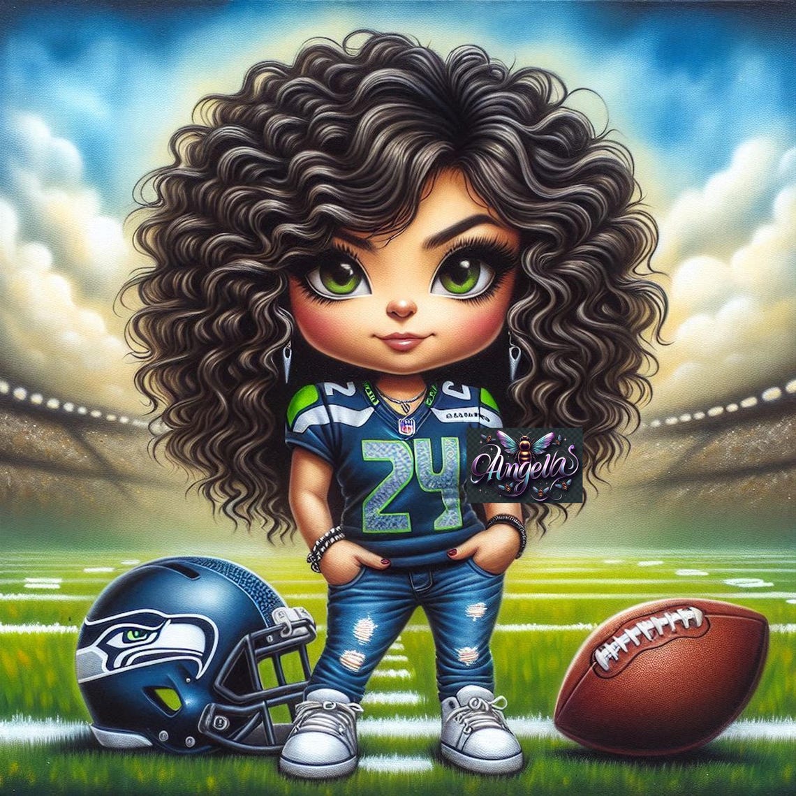High Resolution Digital Download, 4 NFL Chibi Girls, Seahawks - Etsy