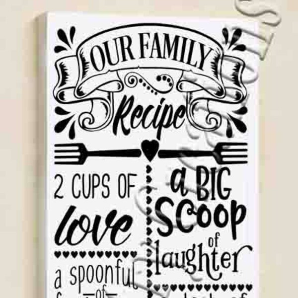Our Family Recipe Quote - Etsy