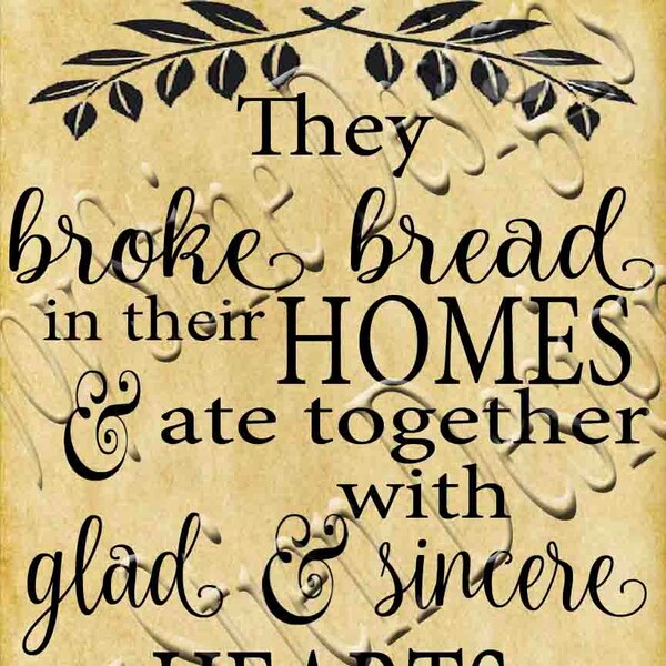 They Broke Bread - Etsy