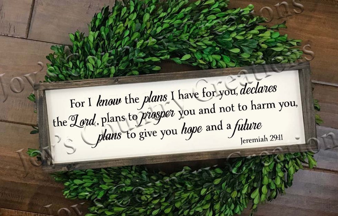For I Know the Plans, Jeremiah 29:11, Scripture, Digital Download, SVG ...