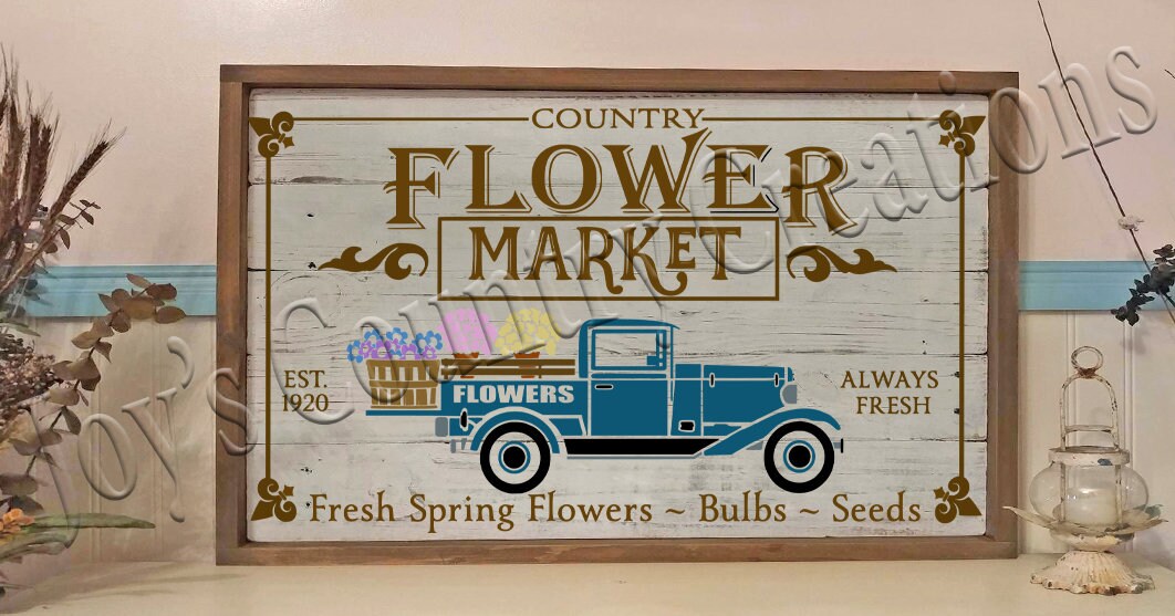 Country Flower marketFresh flowers Florist svg Vintage | Etsy