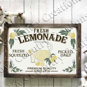 Fresh Lemonade Lemon Sign Farm Fresh Lemon Decor Lemon - Etsy
