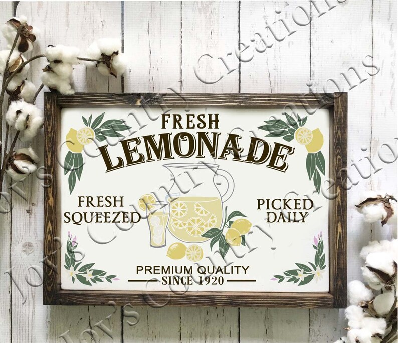 Fresh Lemonade Lemon Sign Farm Fresh Lemon Decor Lemon - Etsy