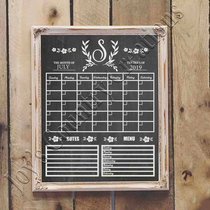 Chalkboard Calendar - Etsy
