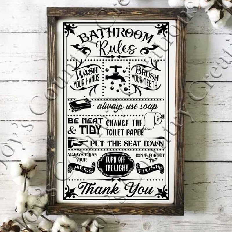 Bathroom Rules Svg - Etsy