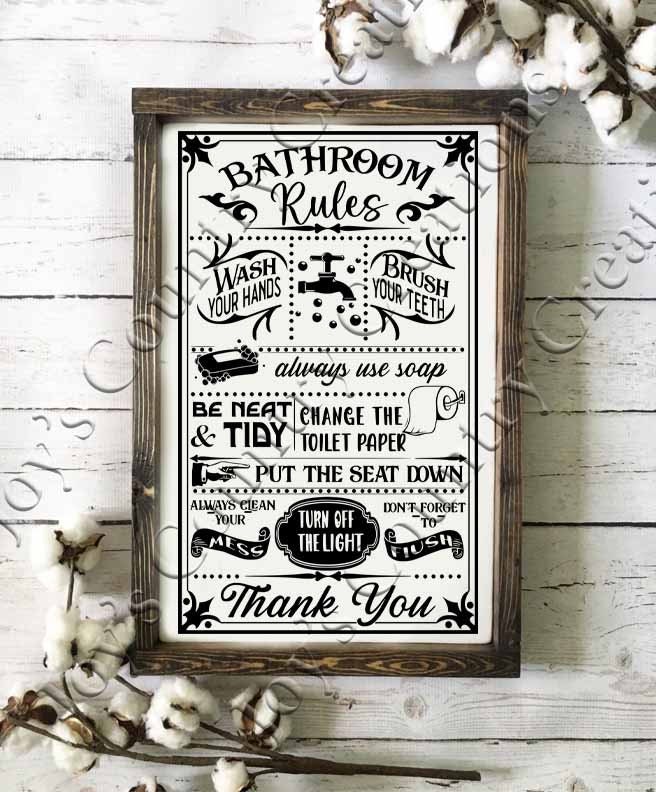 Bathroom Rules Bathroom Sign Bathroom Svg Bathroom Decor - Etsy