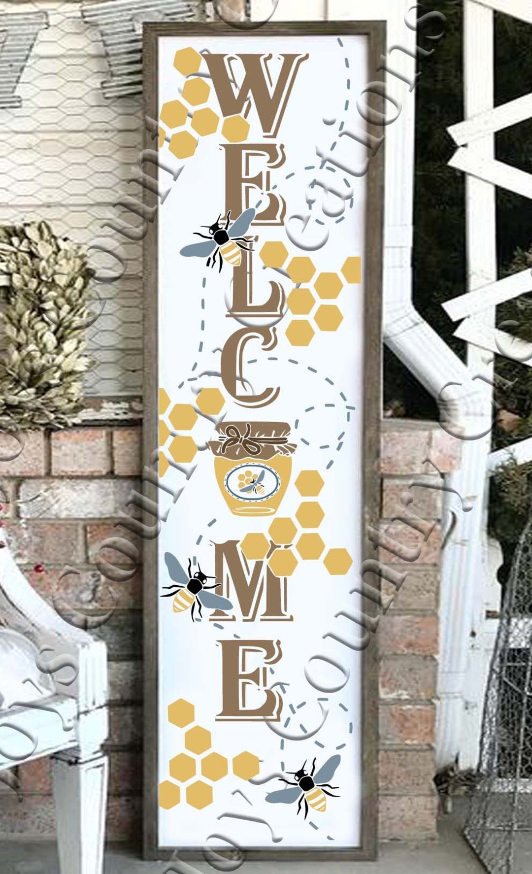 Welcome Honey Bee, Welcome Sign, Welcome Svg, Porch Sign, Porch Svg ...