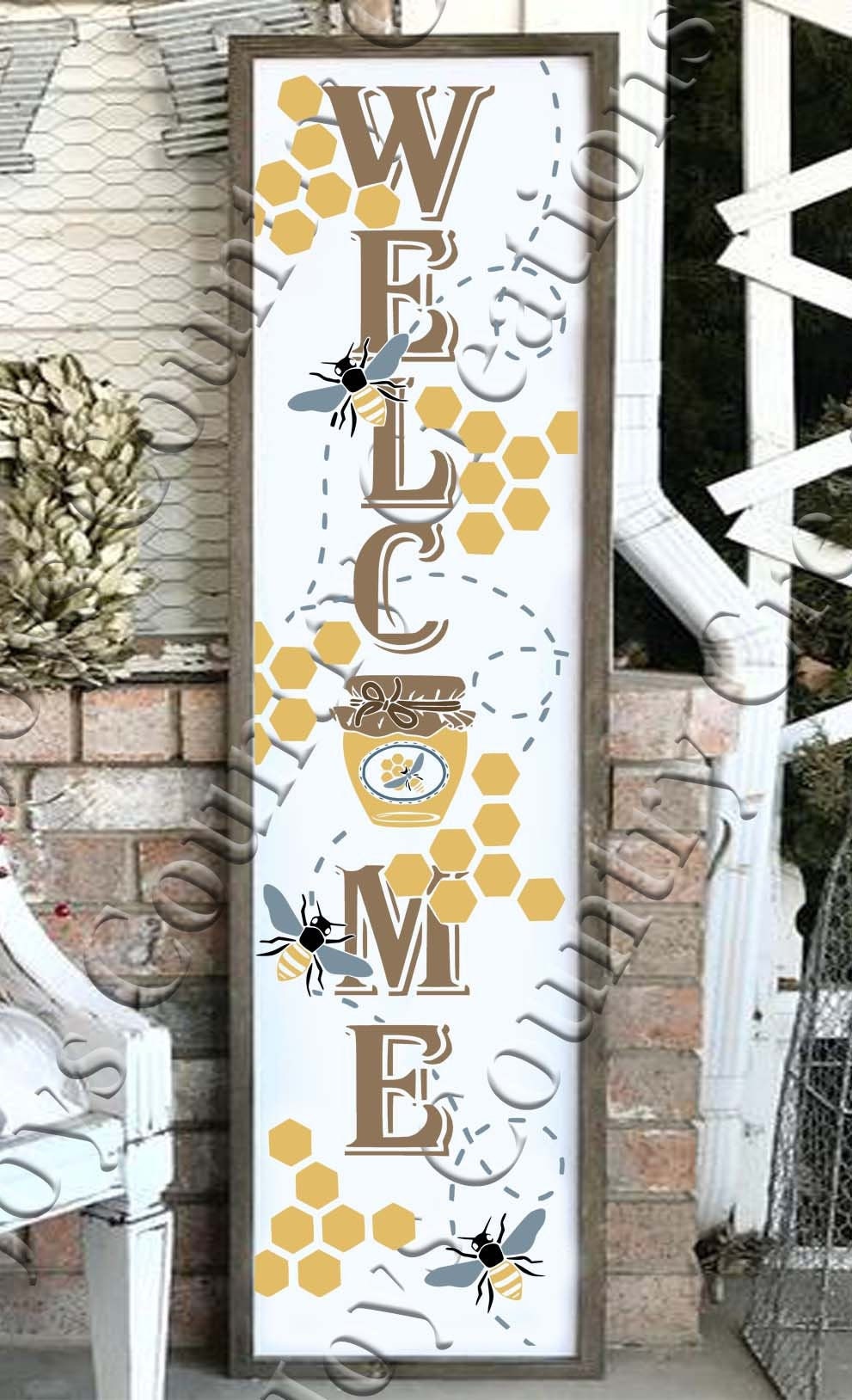 Welcome Honey Bee Welcome Sign Welcome Svg Porch Sign - Etsy