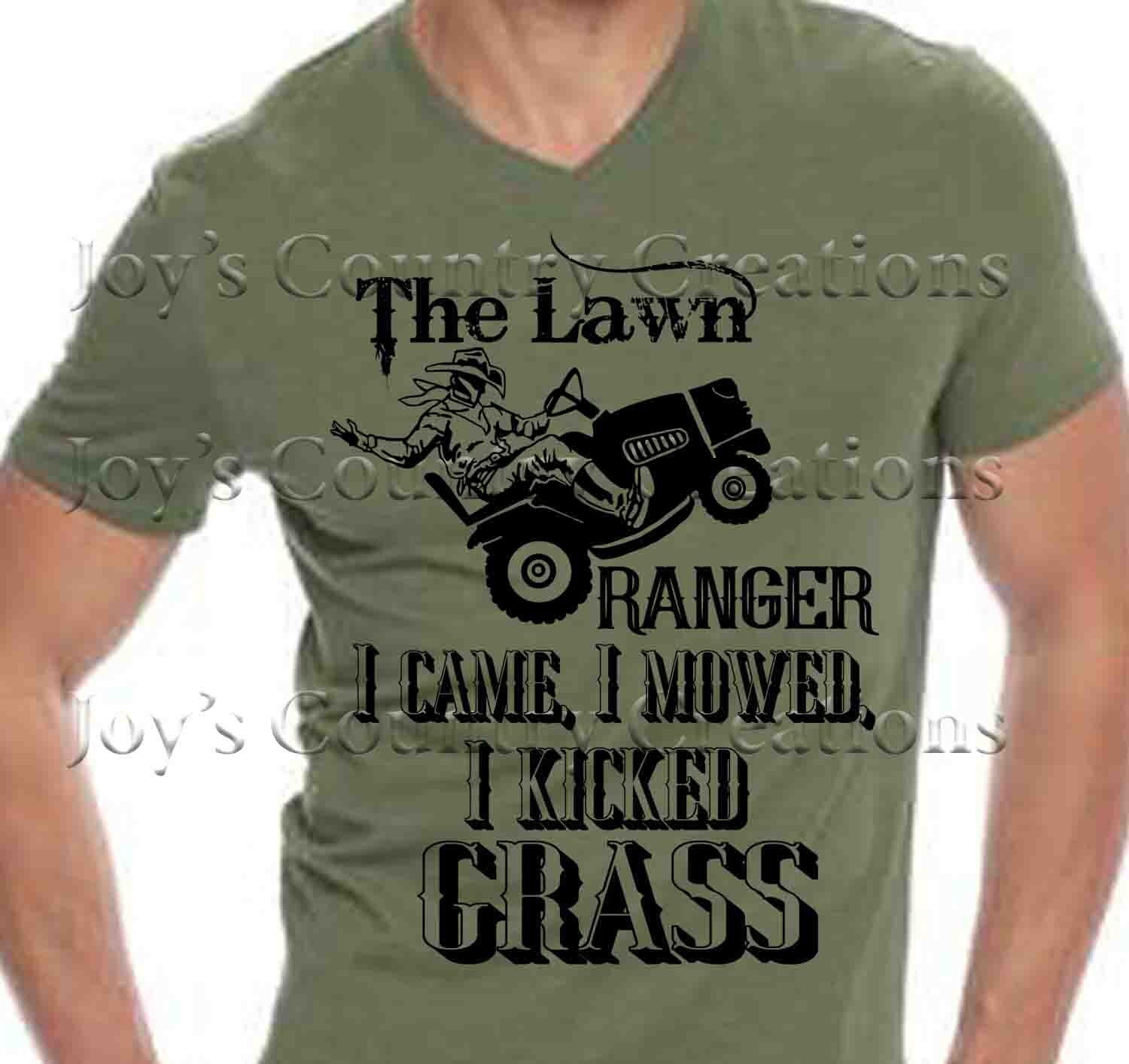 The Lawn Ranger Cowboy I Came I Mowed I Kicked Grass - Etsy