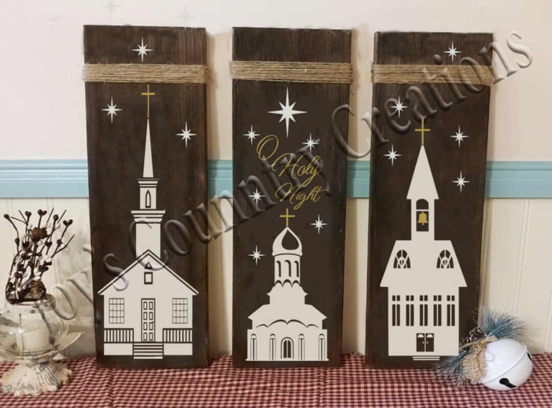 Oh Holy Night, Church, Churches, Set of 3, Digital Design, SVG, PNG ...
