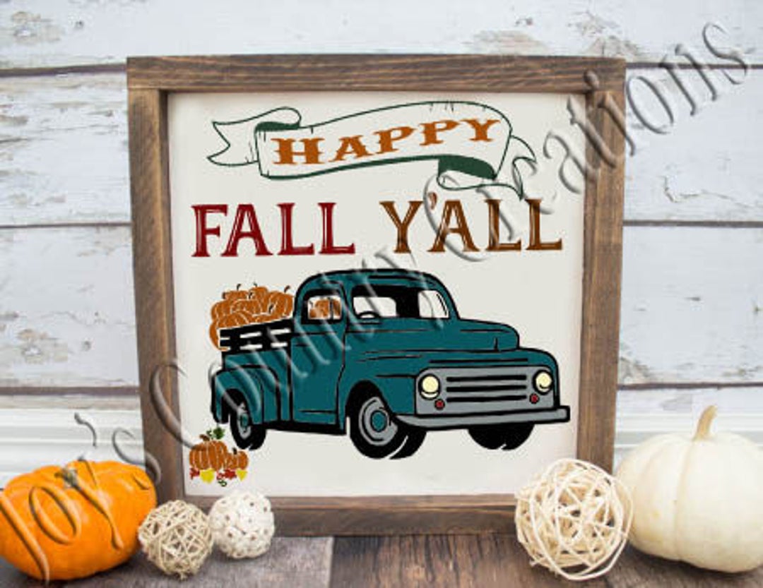 Happy Fall Y'all Truck Pumpkins SVG, PNG, JPEG - Etsy