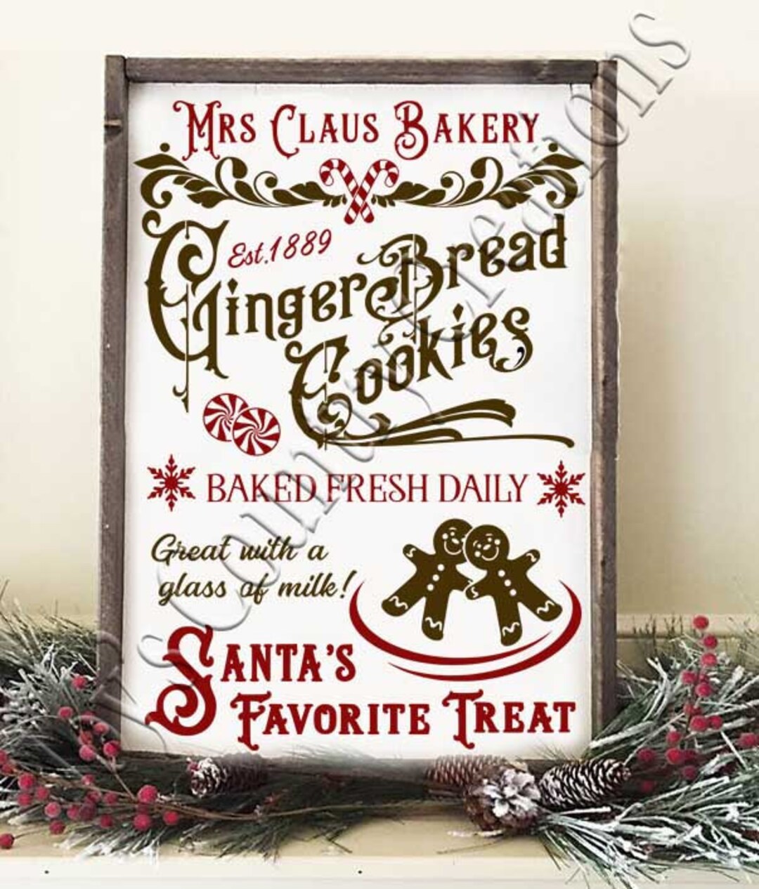 Mrs. Claus Gingerbread Cookies, Christmas Sign, Christmas Svg, Holiday ...