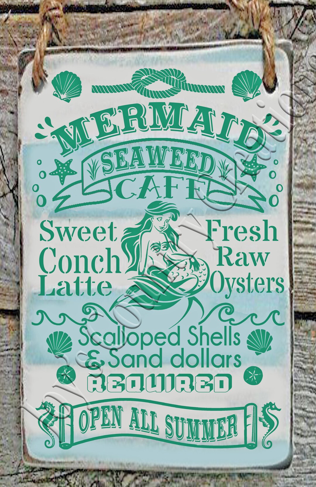 Mermaid Seaweed Cafe, Summer, SVG, PNG, JPEG - Etsy