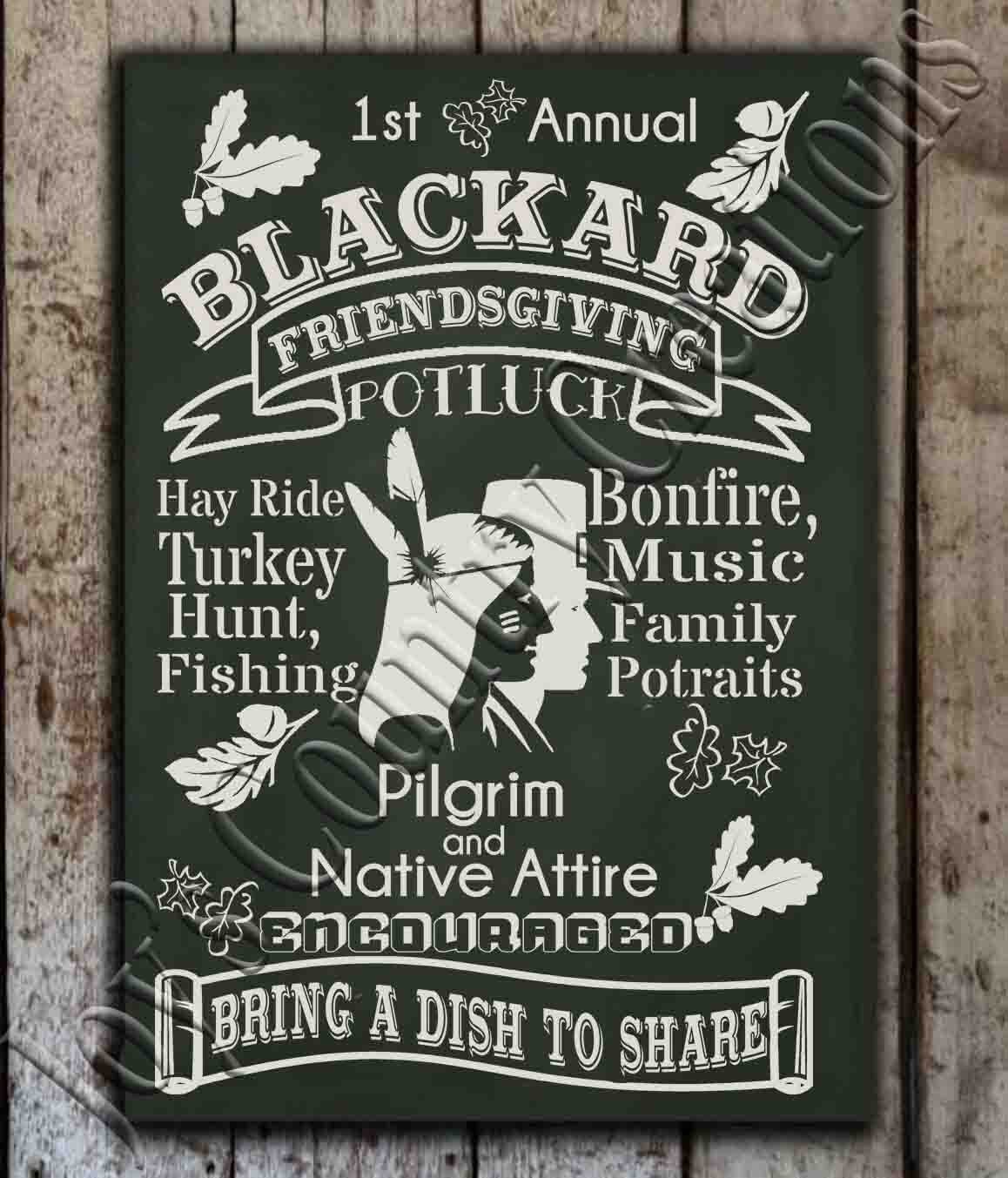 Blackard Friendsgiving Potluck Invitation SVG PNG JPEG | Etsy