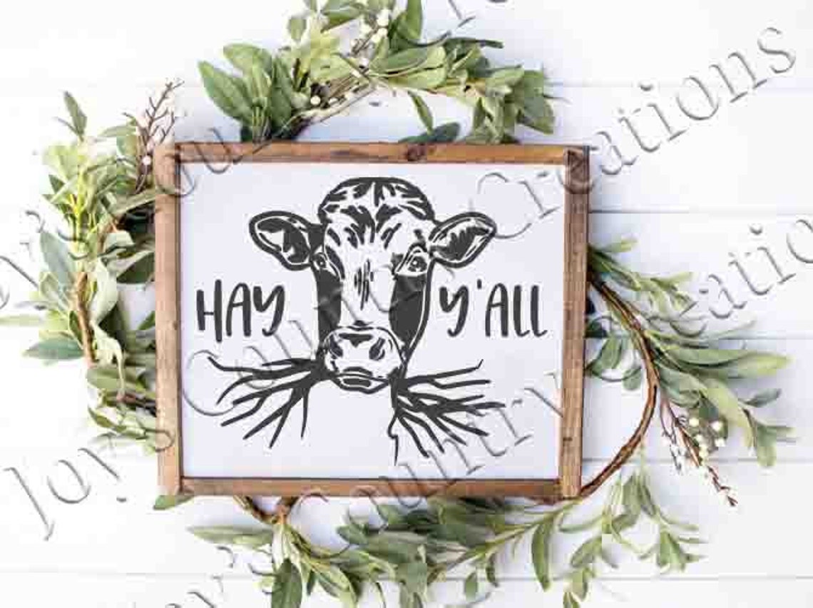 Hay Y'all Hey Y'all Hay Y'all Cow Cow Face - Etsy