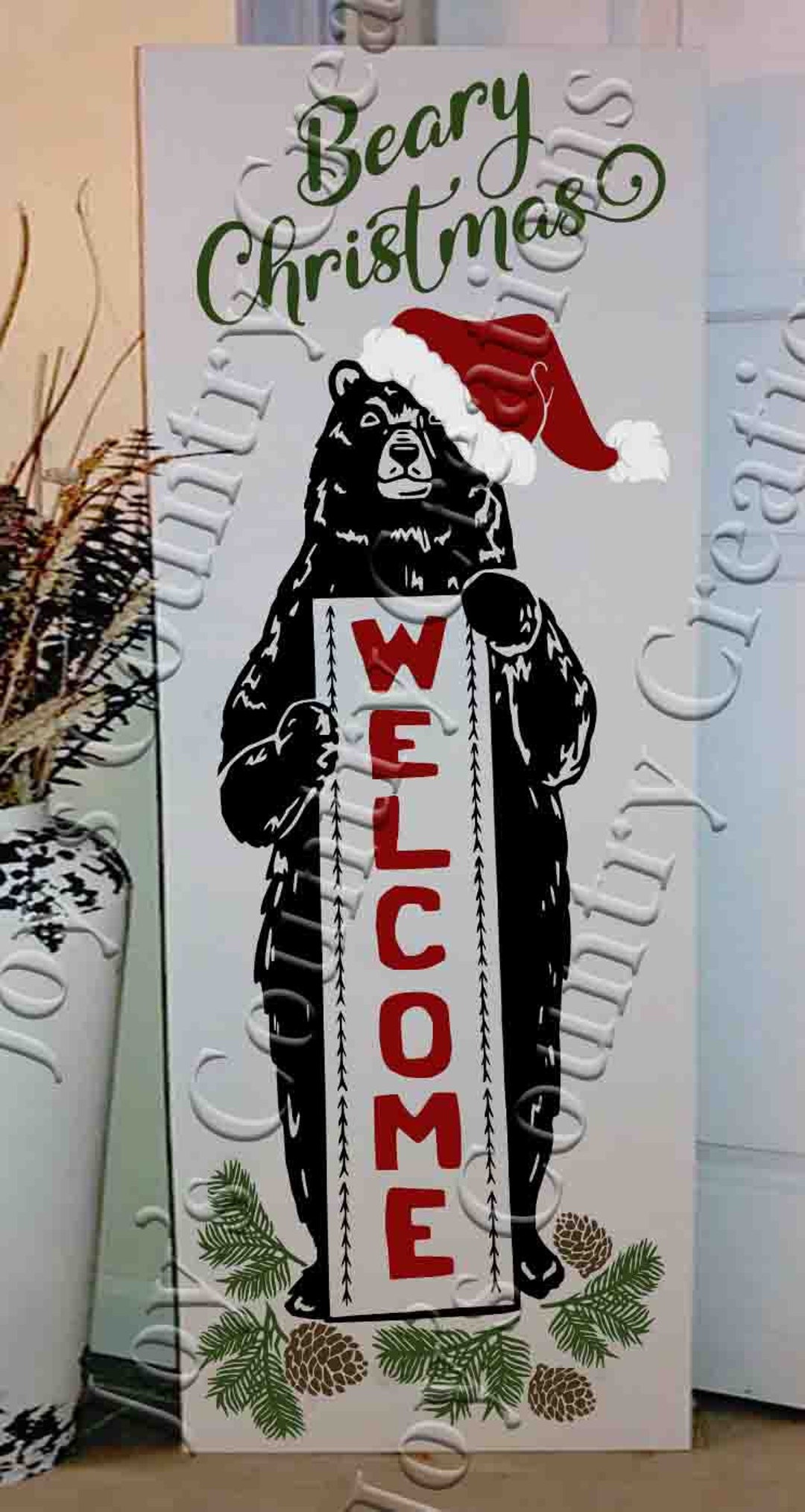 Beary Christmas Welcome, Welcome Sign, Welcome Svg, Christmas Sign ...