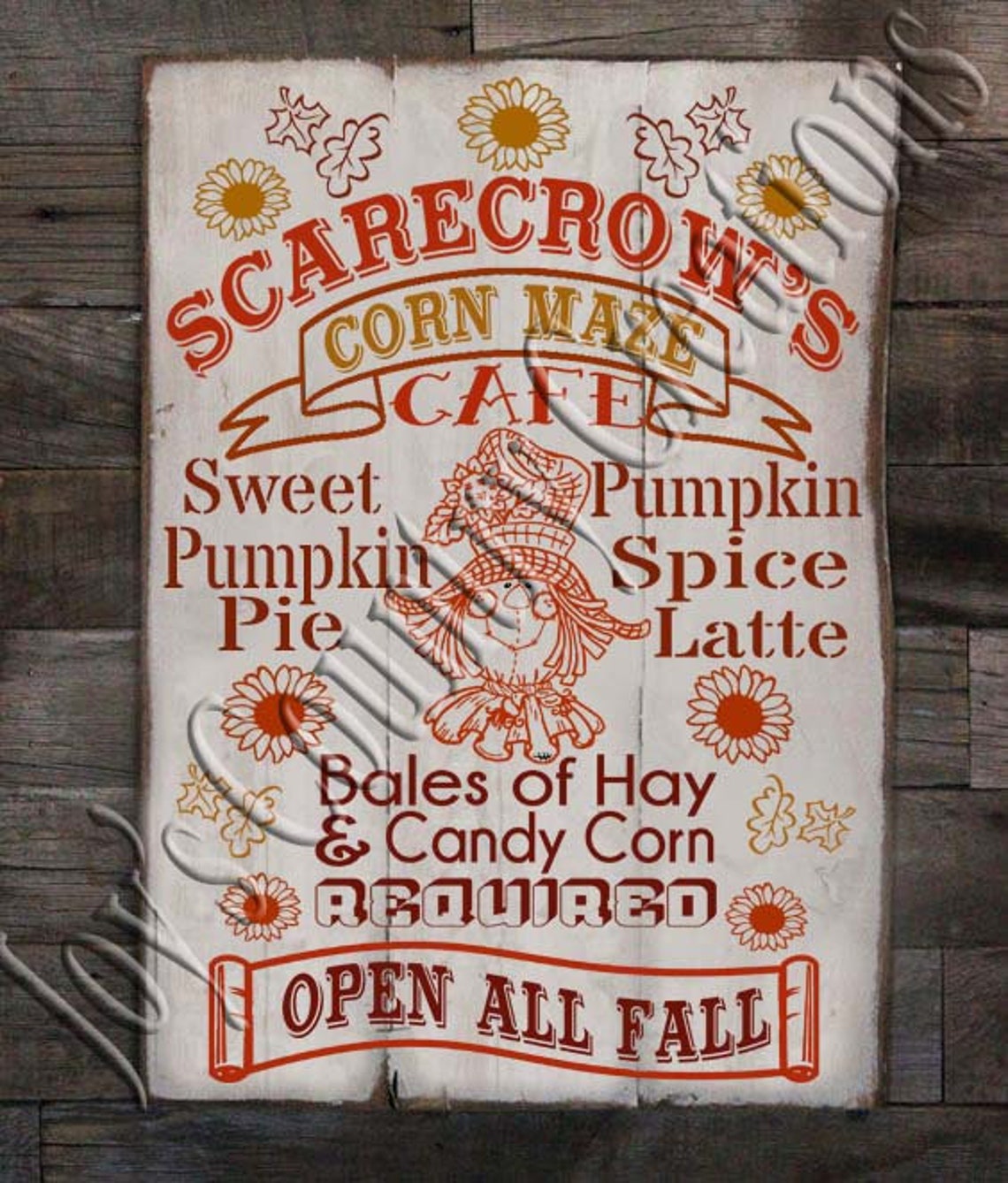 Scarecrows Corn Maze Cafe SVG PNG JPEG | Etsy