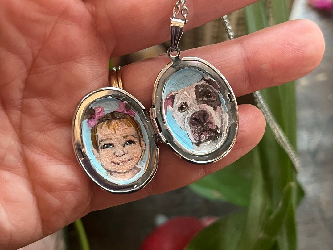 Custom Painted Locket, Personalized Gift, Miniature Painting, Locket ...