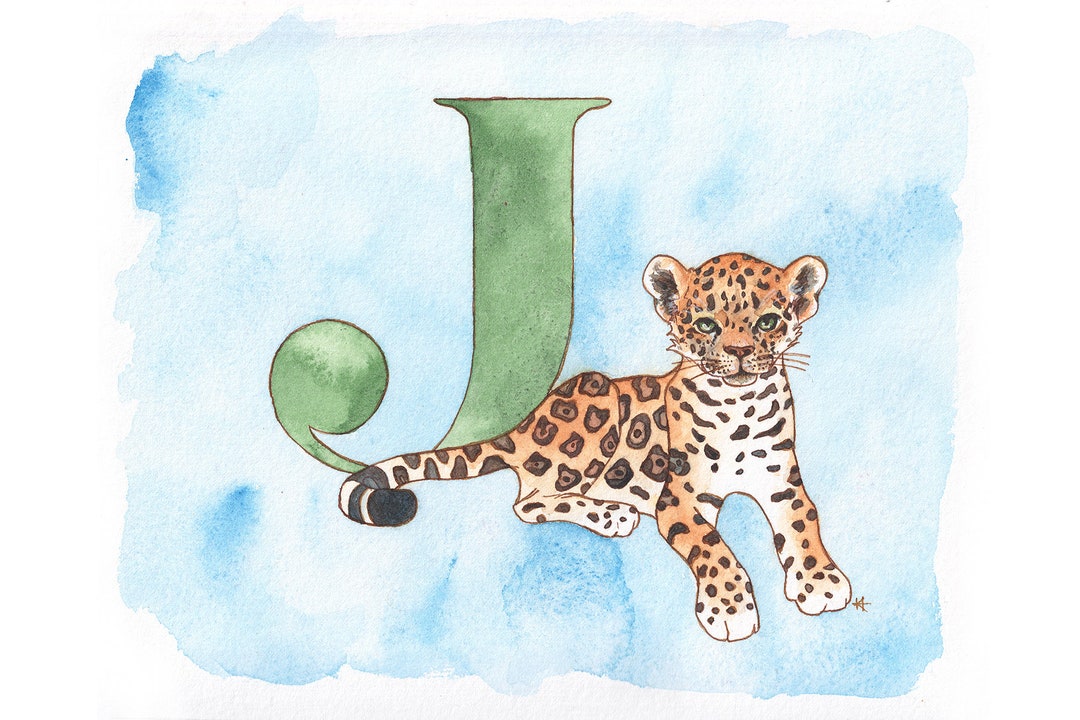 J is for Jaguar, Nursery Animal, Alphabet Cards Animals, Alphabet ...