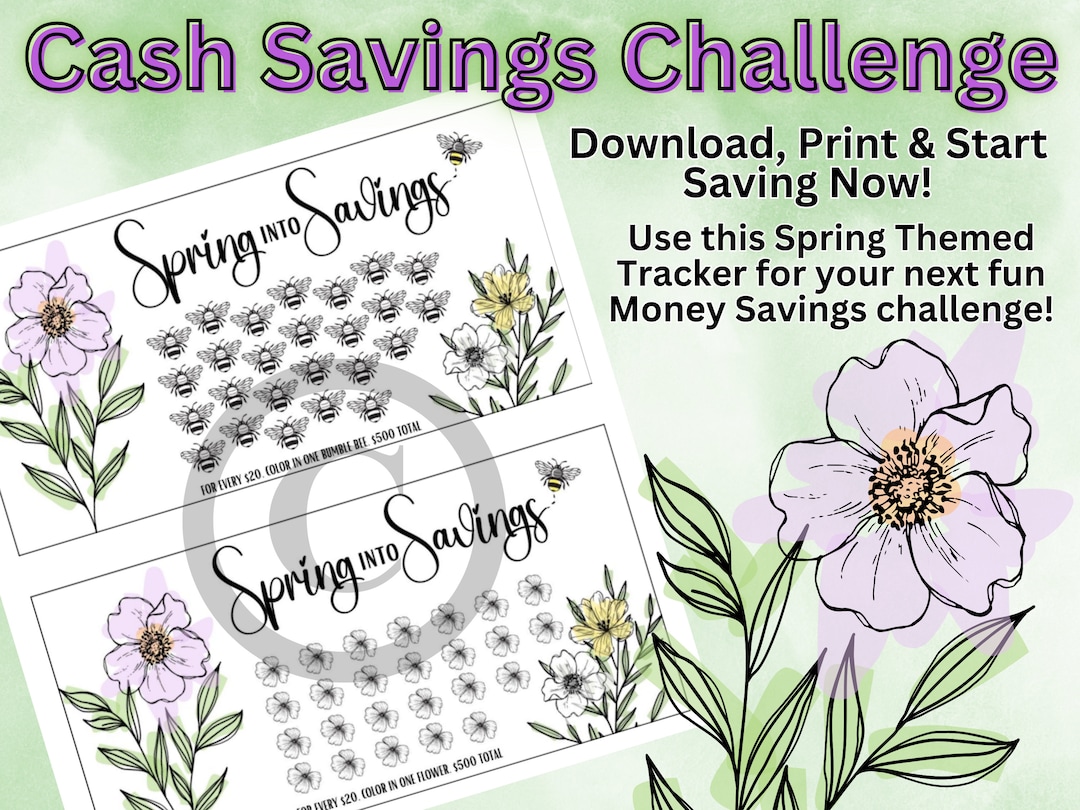 Savings Tracker - Cash Envelope - Challenge PRINTABLE Digital Download ...