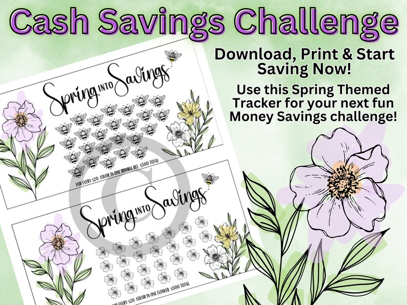 Savings Tracker Cash Envelope Challenge PRINTABLE Digital Download - Etsy