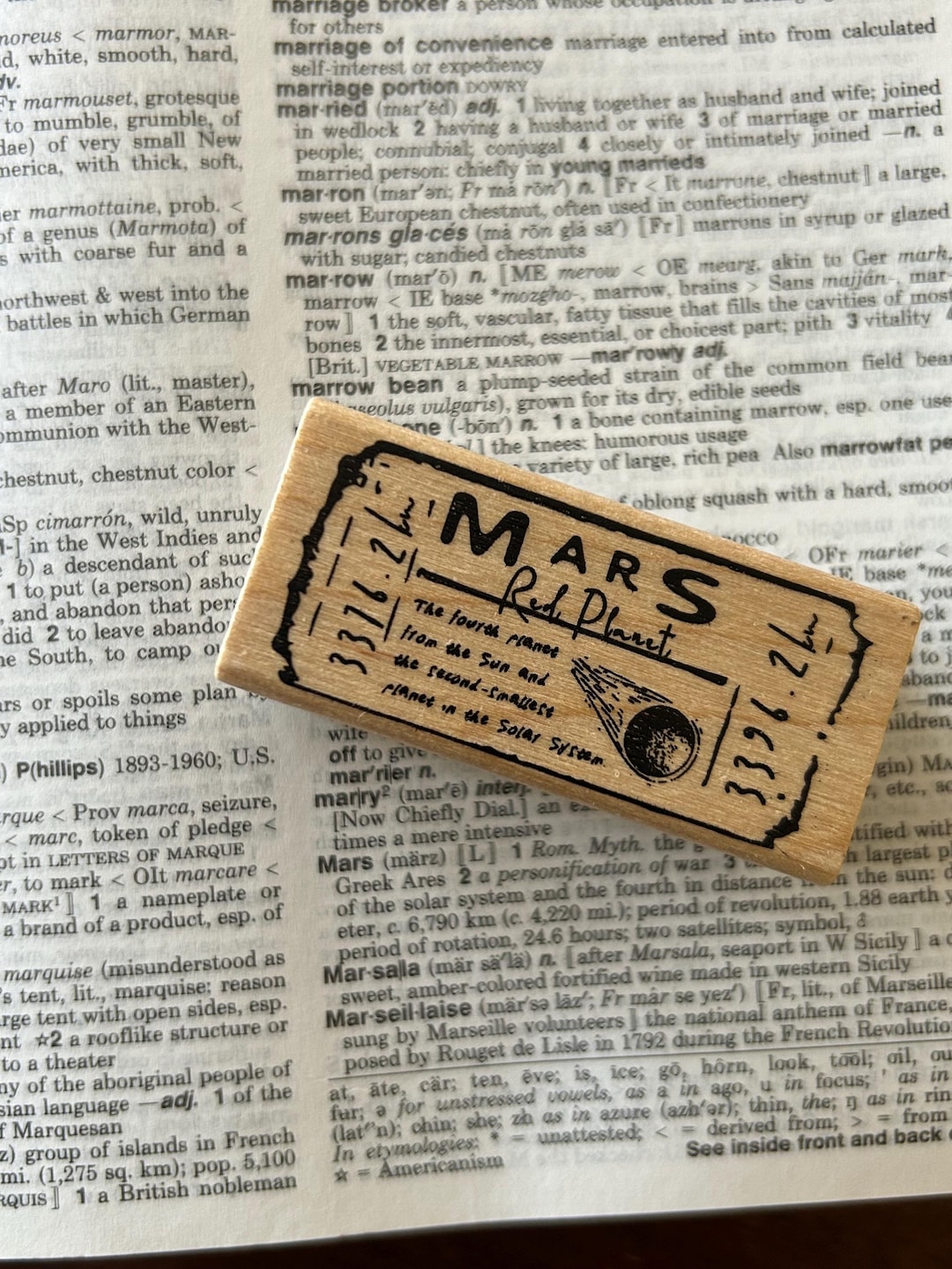 Mars the Red Planet Wooden Rubber Stamp | Card Lover - Space Travel ...